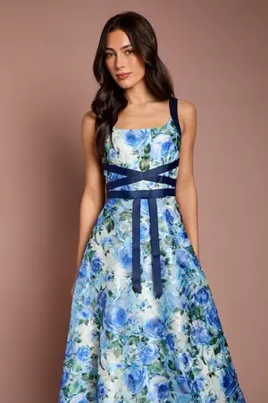 Coast Floral Jacquard Midi Dress