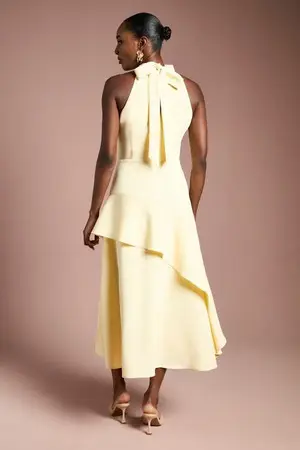 Coast Corsage High Neck Midi Dress - Lemon