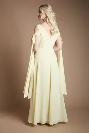 Coast Bow Sleeve Maxi Dress - Lemon
