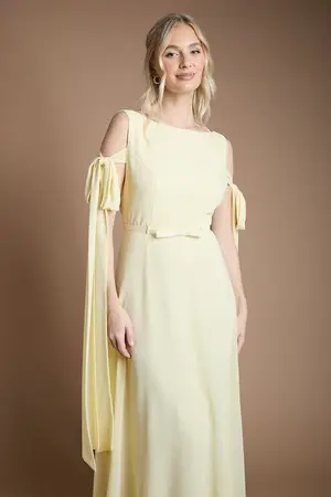 Coast Bow Sleeve Maxi Dress - Lemon