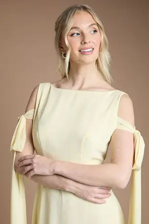 Coast Bow Sleeve Maxi Dress - Lemon