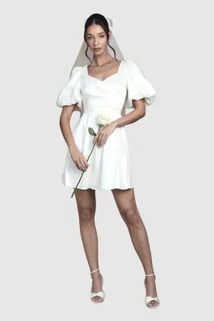 Coast Puff Sleeve Mini Dress - Ivory