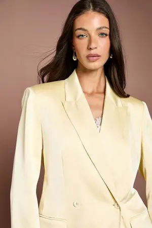 Coast Tailored Double-breasted Satin Blazer