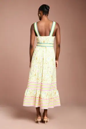 Coast Printed Ruffle Midi Dress