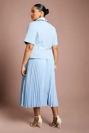 Coast Plus Wrap Pleated Midi Dress