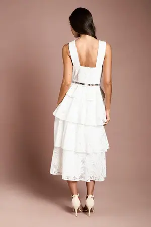 Coast Tiered Lace Halter Neck Midi Dress