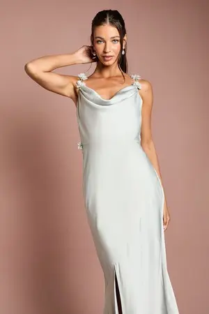 Coast Floral Embellished Cowl Neck Maxi Dress
