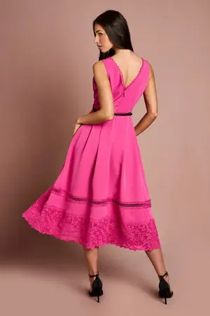 Coast V-neck Lace Midi Dress