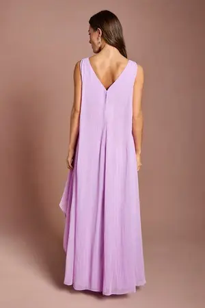 Coast Cape Sleeve Pleated Maxi Dress