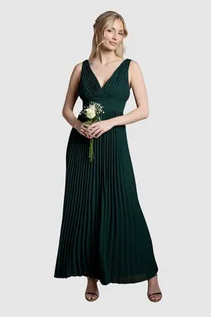 Coast Plunge Neck Maxi Dress - Emerald