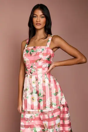 Coast Petite Floral Organza Midi Dress