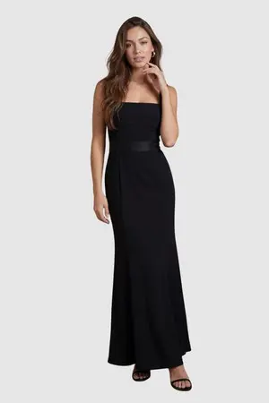 Coast Square Neck Satin Maxi Dress - Black