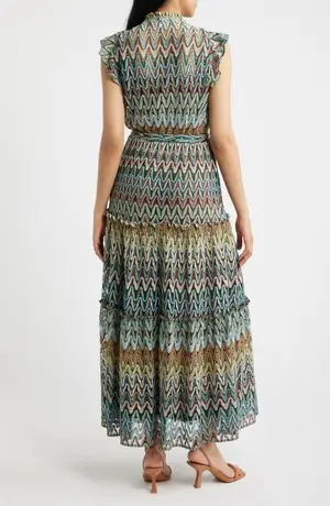 Julia Jordan Zigzag Sleeveless Maxi Dress