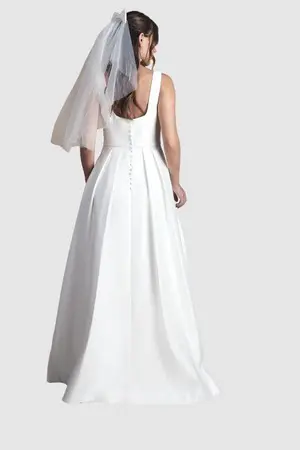 Coast Pleated Satin Maxi Gown