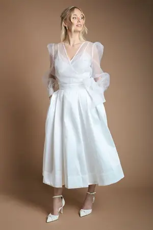 Coast Bridal Pleated Midi Skirt