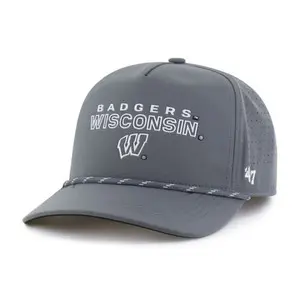 '47 Wisconsin Badgers Forward Vent Hitch Rope Adjustable Hat - Gray