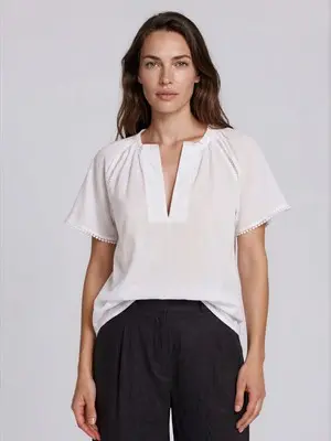 MASAI COPENHAGEN Mabriselle V-neck Top - White