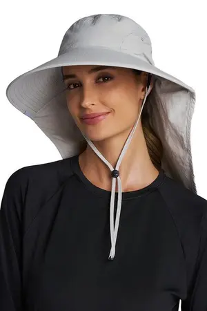 Coolibar Safeshade Hat Wide Brim Sun Hat - Sleek Grey