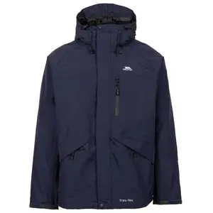 TRESPASS Corvo Hooded Full Zip Waterproof Jacket/coat - Navy