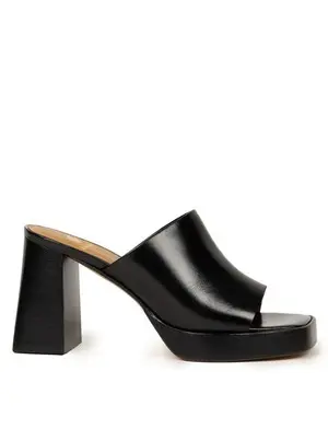 BOBBIES Renata Heeled Platform Mules - Absolute Black