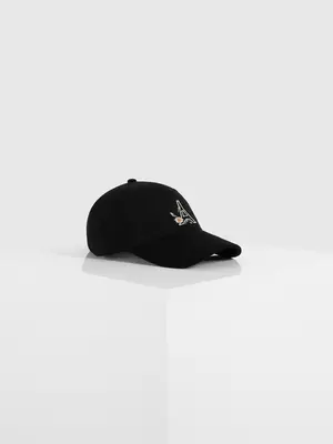 Manière De Voir Maniere De Voir Floral Eiffel Baseball Cap Black