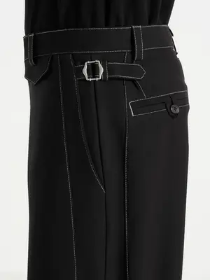 Manière De Voir Marceau Contrast Stitch Barrel Leg Pants