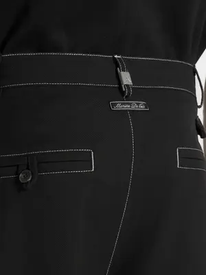 Manière De Voir Marceau Contrast Stitch Barrel Leg Pants
