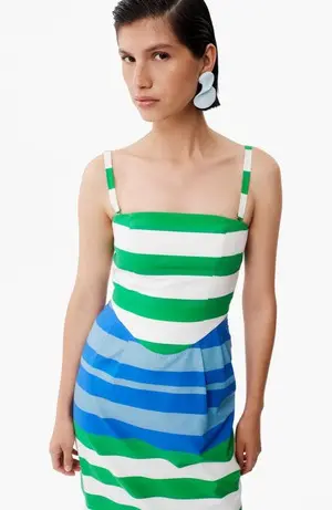 DE LORETA Ally Fitted Cotton Midi Dress