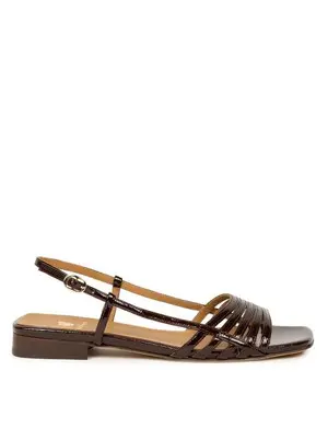 BOBBIES Diana Flat Slingback Sandals - Ganache