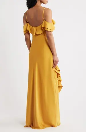 Lulus Aviva Cold Shoulder Maxi Dress