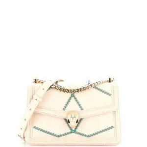 BVLGARI Serpenti Forever Shoulder Bag Whipstitched Leather Small