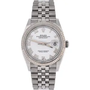 ROLEX Oyster Perpetual Datejust Automatic Watch Stainless Steel And White Gold 36 - Metallic Silver