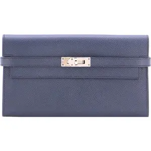 Hermès Kelly Wallet Verso Epsom Long - Blue