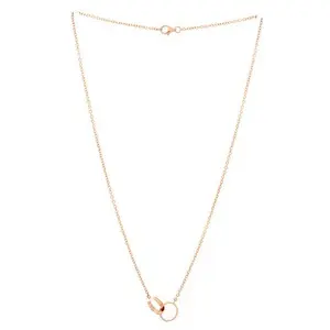 CARTIER Love Interlocking Necklace 18k Rose Gold