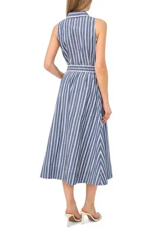 Halogen Striped Cotton Pull-on Midi Skirt