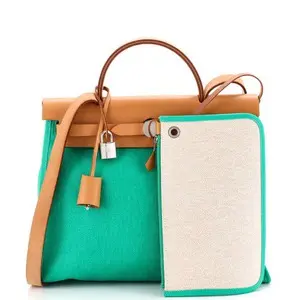 Hermès Herbag Zip Berline Vache Canvas And Leather 31