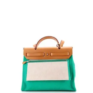 Hermès Herbag Zip Berline Vache Canvas And Leather 31