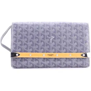 Goyard Monte Carlo Clutch With Strap Coated Canvas Pm - Grey