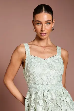 Coast Lace Peplum Midi Dress