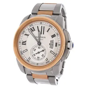 CARTIER Calibre De Automatic Watch Stainless Steel And Rose Gold