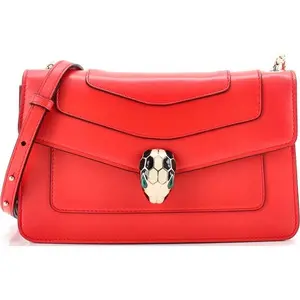 BVLGARI Serpenti Crossbody Bag Leather Small - Red