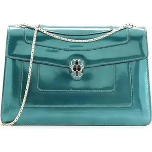 BVLGARI Serpenti Forever Shoulder Bag Patent Medium - Green