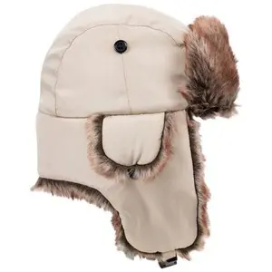 TRESPASS Trapper Hat With Faux Fur Trim - Oatmilk