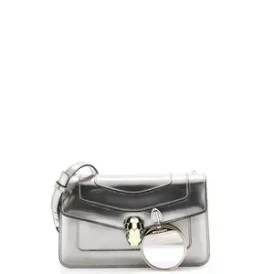 BVLGARI Serpenti Forever Shoulder Bag Metallic Leather Small