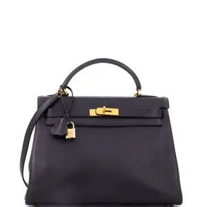 Hermès Kelly Handbag Ardennes With Gold Hardware 32