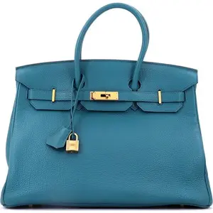 Hermès Birkin Handbag Togo With Gold Hardware 35 - Blue