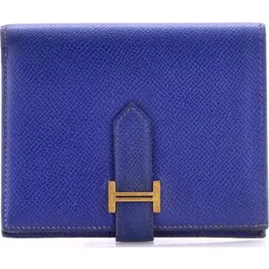 Hermès Bearn Wallet Epsom Compact - Blue