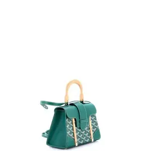 Goyard Structured Saigon Top Handle Bag Coated Canvas With Leather Mini