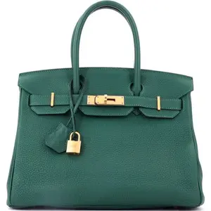 Hermès Birkin Handbag Togo With Gold Hardware 30 - Green