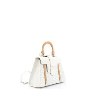 Goyard Saigon Top Handle Bag Coated Canvas With Leather Pm
